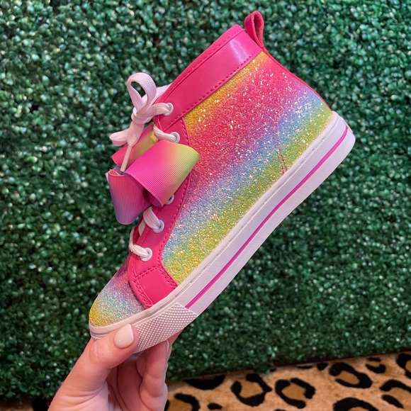 JoJo Siwa | Shoes | Jojo Siwa Girls Rainbow Sparkly Bow Sneakers 3 ...